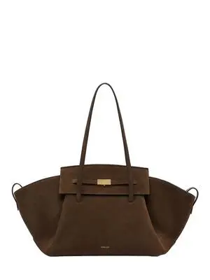 DEMELLIER Brooklyn Large Suede Shoulder Bag - Brown