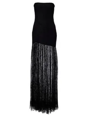 Retrofete Jeanette Lace Strapless Gown - Black
