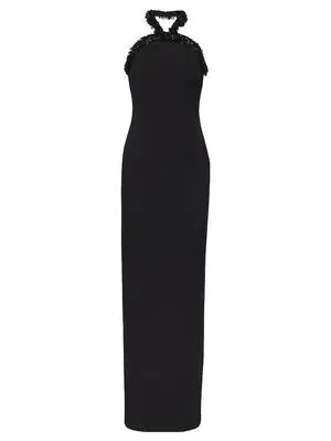 Roland Mouret Embellished Crêpe Halterneck Gown - Black