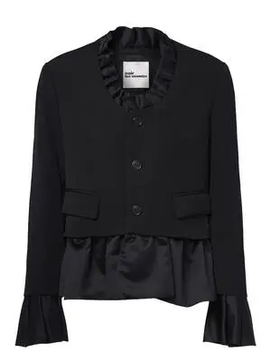 Noir Kei Ninomiya Ruffled Peplum Wool Jacket - Black