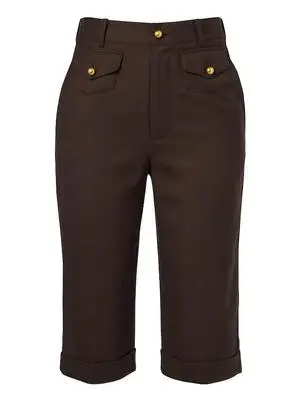 XU ZHI Wool Capri Pants - Brown
