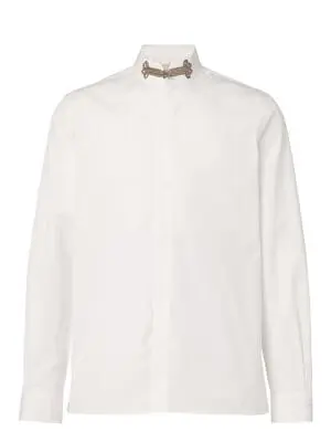 Valentino Garavani Embellished Cotton Poplin Shirt - White