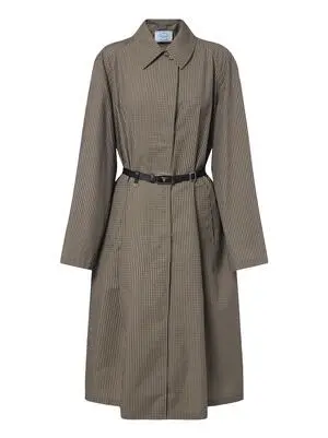 Prada Checked Technical Trench Coat - Multicoloured