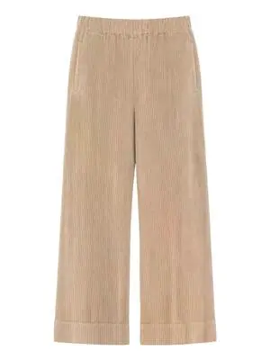 TRUE AVENUE Pensil Corduroy Wide-leg Trousers - Neutrals