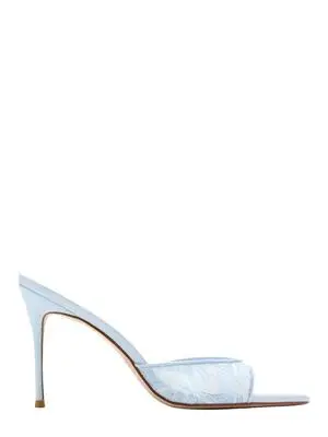 Femme La Bella Lace Heeled Slipper Sandals - Blue