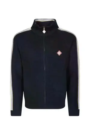 Casablanca Logo-patch Zip-up Sweater - Blue