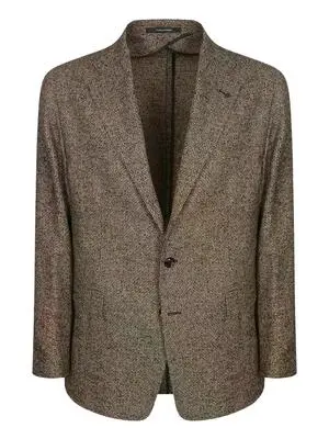 Tagliatore Basket-weave Single-breasted Blazer - Brown