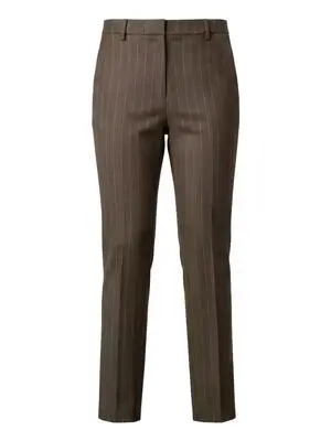 RUNDHOLZ BLACK LABEL Pinstripe-pattern Tailored Trousers - Brown