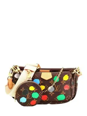 LOUIS VUITTON Multi Pochette Accessoires Yayoi Kusama Painted Dots Monogram Canvas Crossbody Bag - Brown