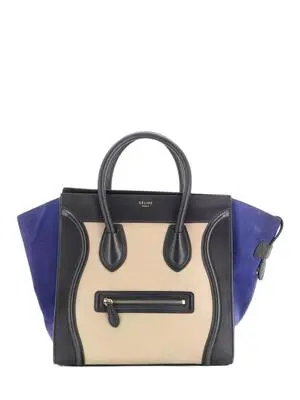 Celine Tricolor Luggage Bag Leather Mini Tote Bag - Black