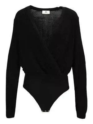 ELISABETTA FRANCHI Ribbed Wrap-style Bodysuit