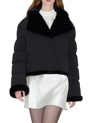 Soia & Kyo Adair Reversible 700-fill-power Down Jacket - Black