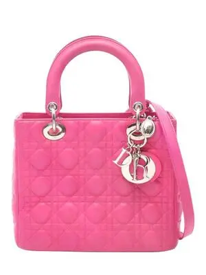 Dior 2000s Medium Lady Cannage Tote Bag - Pink