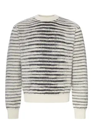 TOM FORD Tom Ford Men Striped Crew Neck Sweater With Hairy Effect Multicolor
