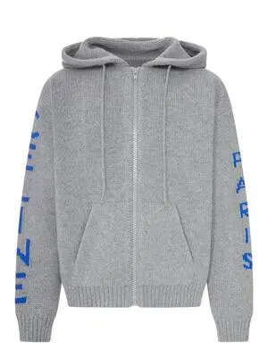 Celine Hooded Ribbed Knit Zip-up Cardigan - Multicolor