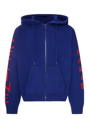 Celine Hooded Ribbed Knit Zip-up Cardigan - Multicolor