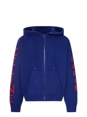 Celine Hooded Ribbed Knit Zip-up Cardigan - Multicolor