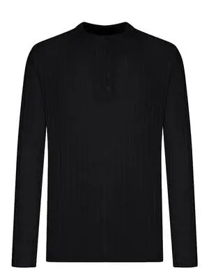 AMIRI Amiri Men Henley Long-Sleeved Ribbed Knit Sweater