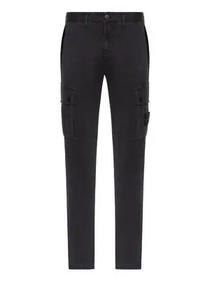 Stone Island Compass Logo Cargo Pants - Black