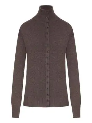LEMAIRE Fine Wool Button-front Cardigan - Brown