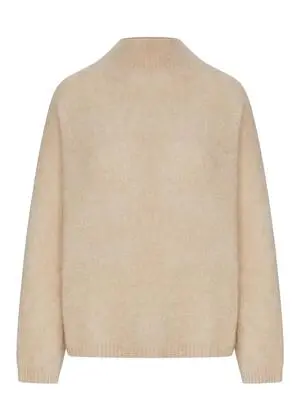 FORTE_FORTE Alpaca Blend Sweater With High Neck - Cream
