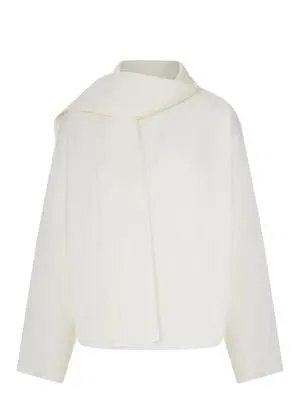 Giorgio Armani Giorgio Armani Women Textured Fabric Sweater With Integrated Scarf White