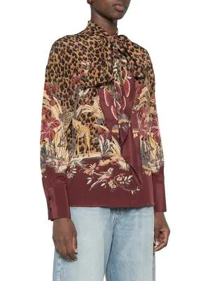 ETRO Etro Women Animal And Floral Printed Shirt With Neck Bow