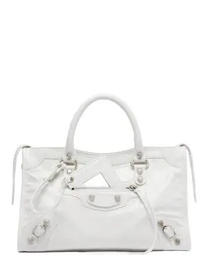 Balenciaga Le City Small Leather Top-handle Bag - White