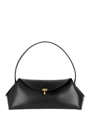 TOTEME T-lock Leather Shoulder Bag - Black