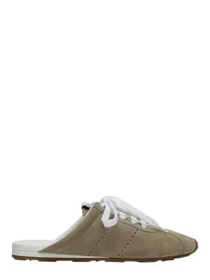 Miu Miu Plume Desert Suede Sabot - Cream