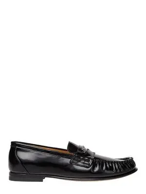 Fendi Scrunch Loafers In Leather - Black