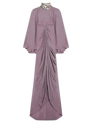 Valentino Garavani Mauve Pink Draped Long Dress - Purple