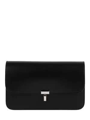TOTÊME Toteme Black Leather Clutch Bag With T-Lock Closure Women
