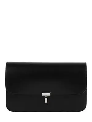TOTEME Leather Clutch Bag With T-lock Closure - Black
