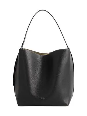 TOTEME Toteme Medium Black Tote Bag In Grained Leather Women Women Black
