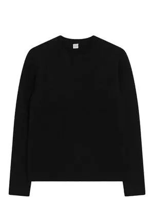 TOTEME Toteme Black Crew-Neck Sweater In Silk And Cashmere Blend Women Black