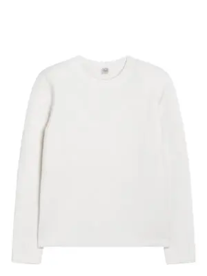TOTEME Ecru Crew-neck Sweater In Silk And Cashmere Blend - White