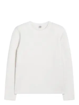 TOTEME Ecru Crew-neck Sweater In Silk And Cashmere Blend - White