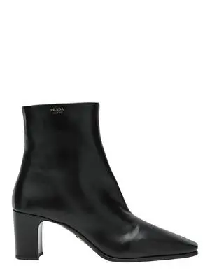 Prada Calfskin Ankle Boots - Black