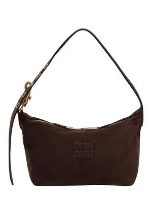 Miu Miu Bowling Bag In Suede, Dark - Brown