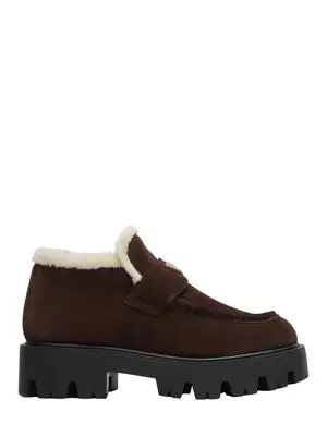Prada Dark Suede Moccasins - Brown