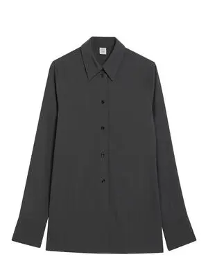 TOTEME Lightweight Viscose And Wool Shirt - Black