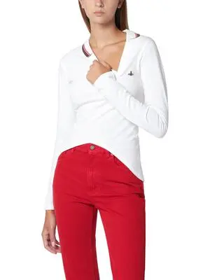 VIVIENNE WESTWOOD Glory Cotton Polo Shirt - White