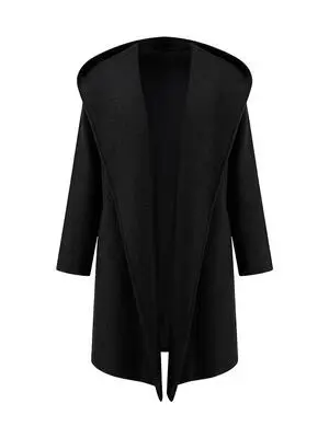 TOTEME Wool Hoodie Coat - Black