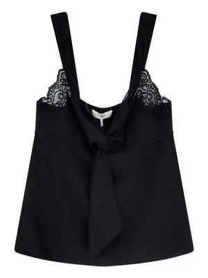 Chloé Silk Top With Lace Profile - Black