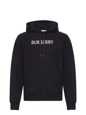 Burberry Cotton Hoodie With Logo - Black