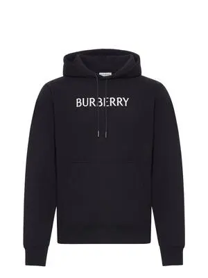 Burberry Cotton Hoodie With Logo - Black