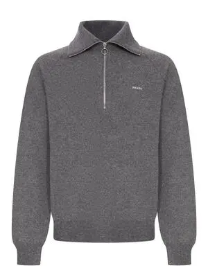 Prada Prada Men Knitted Polo Shirt With Prada Logo Multicolor