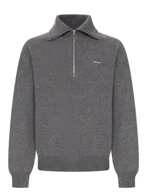 Prada Prada Men Knitted Polo Shirt With Prada Logo Multicolor