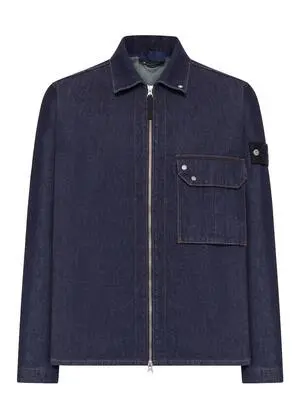Stone Island Cotton Denim Overshirt - Blue